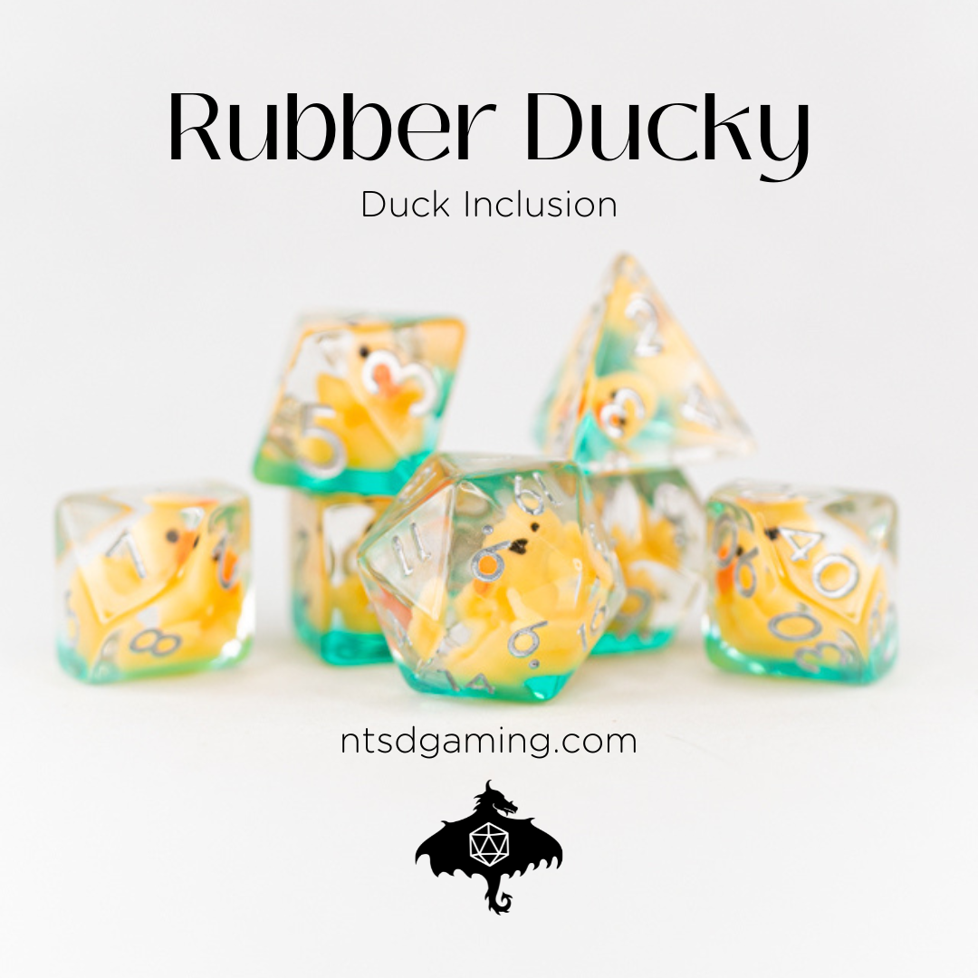 Rubber Ducky | 7 Piece Acrylic Inclusion Dice Set